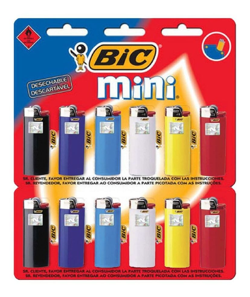 Cartela de Isqueiro Bic Mini C/ 12un (Cores Sortidas) – Tabacaria Floripa